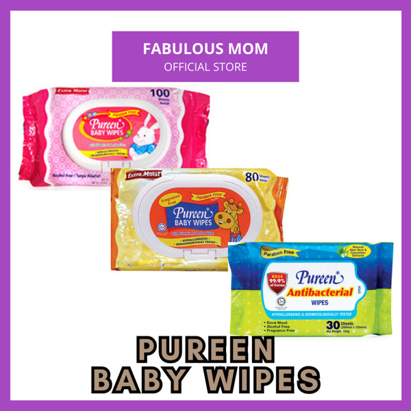 [PUREEN] Baby Wipes 30s 80s 100s Antibacterial Wipes - Fabulous Mom